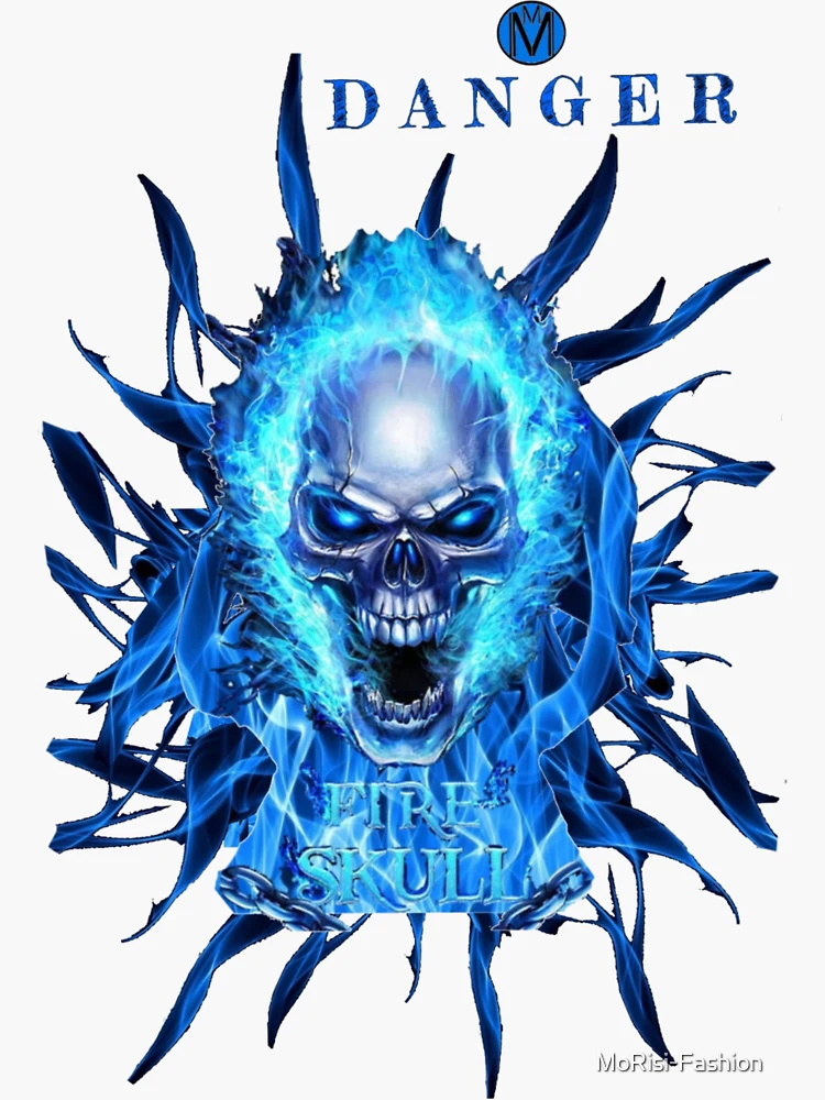 Blue Fire Skull Wallpaper