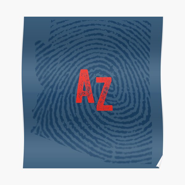 Póster «Huella digital del estado de origen - Arizona Blue» de 1of100 ...