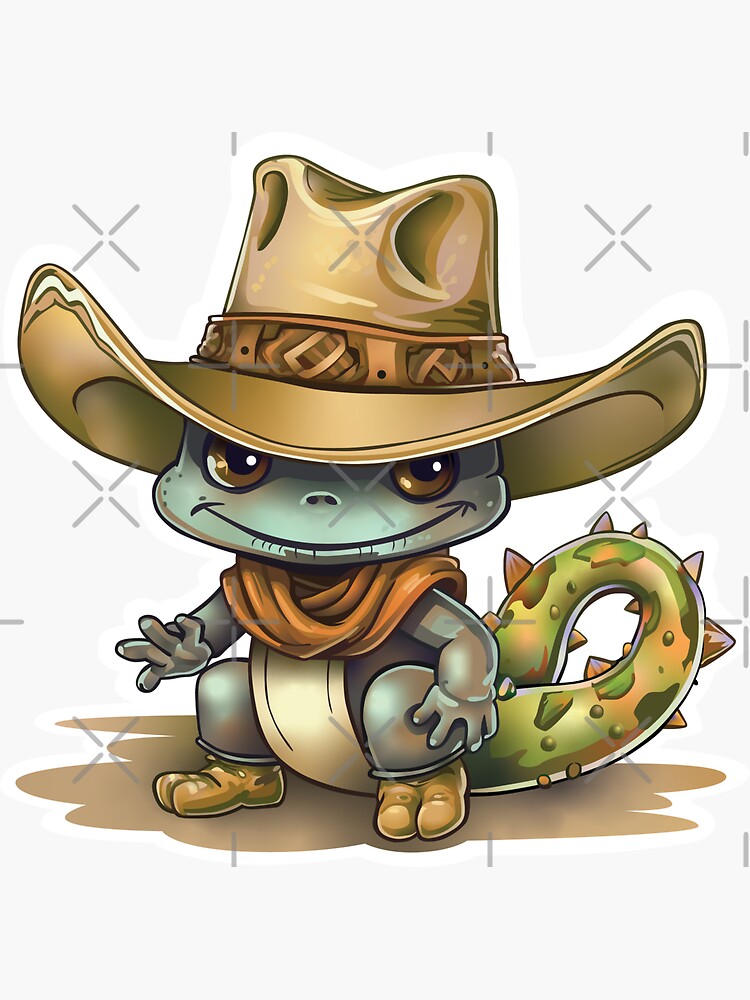 "Cowboy Lizard" Sticker for Sale by SquishyKitkat | Redbubble