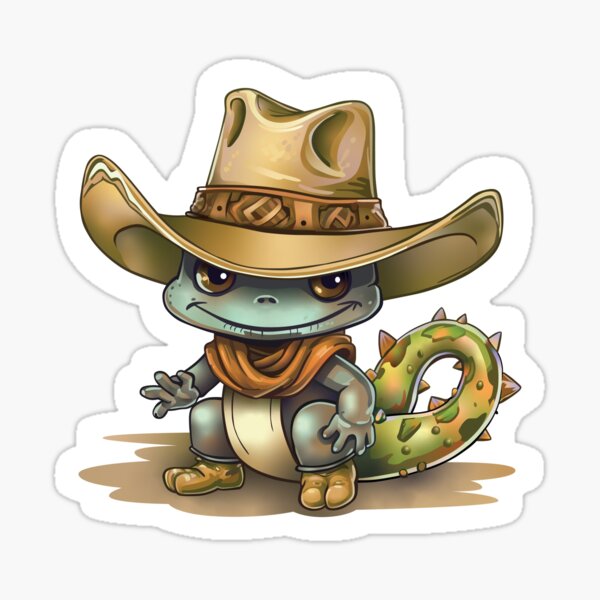 "Cowboy Lizard" Sticker for Sale by SquishyKitkat | Redbubble