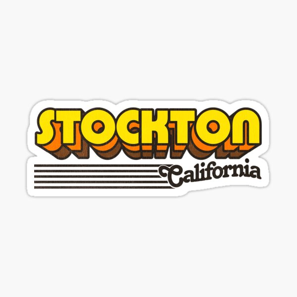 "Stockton, California | Retro Stripes" Sticker for Sale by retroready ...