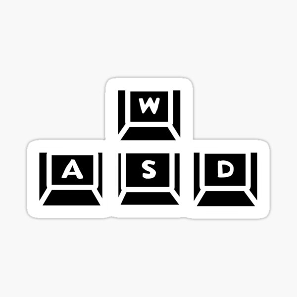 "Keyboard keys (WASD) in negative" Sticker by CYTECK | Redbubble