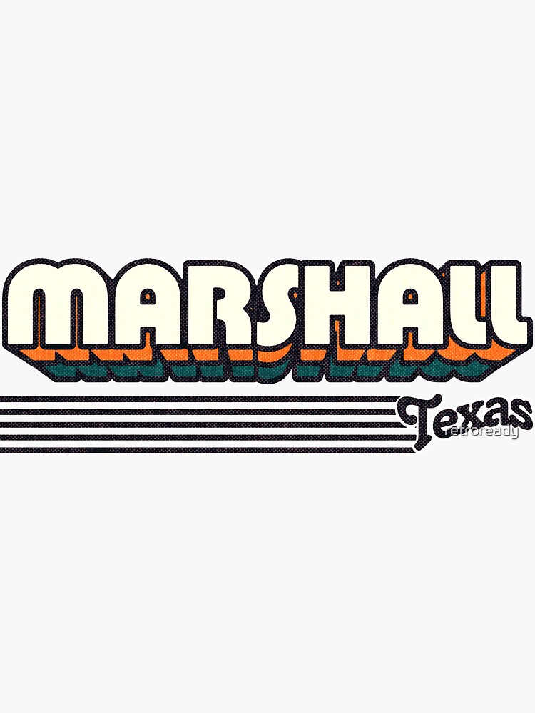 "Marshall, Texas | Retro Stripes" Sticker for Sale by retroready ...