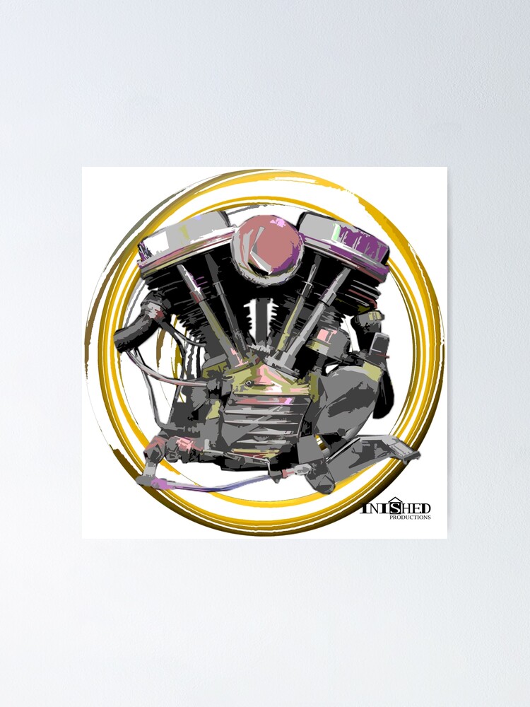 "Inished Classic Iconic Harley Davidson Panhead Chopper" Poster by ...