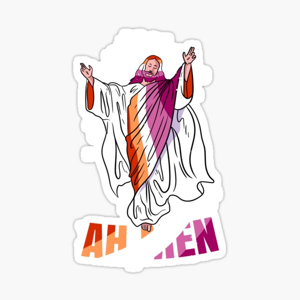 "Lesbian God LGBT Christian Pride Lesbian Rainbow" Sticker for Sale by ...