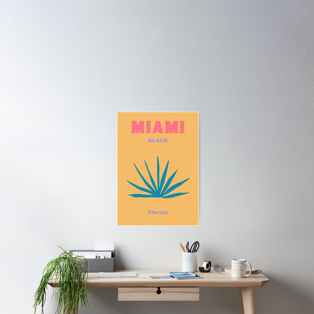 "Miami Beach Preppy Aesthetic Print" Poster for Sale by enricadenicola ...