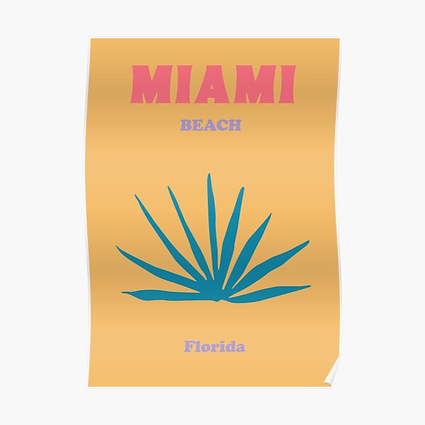 "Miami Beach Preppy Aesthetic Print" Poster for Sale by enricadenicola ...