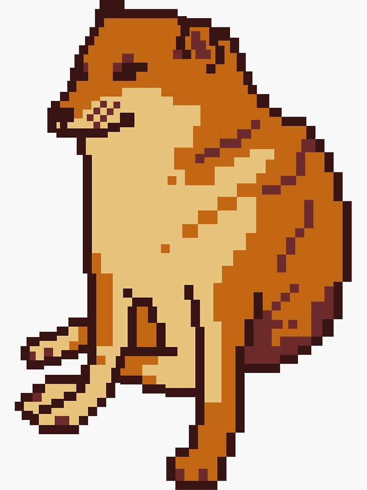 "cheems pixel 8 bits" Sticker by MrMickys | Redbubble