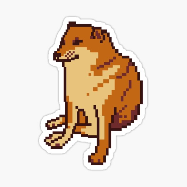 "cheems pixel 8 bits" Sticker by MrMickys | Redbubble