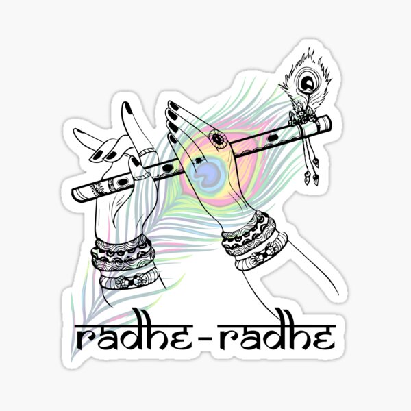 "Radhe Radhe" Sticker for Sale by SSFabricGallery | Redbubble
