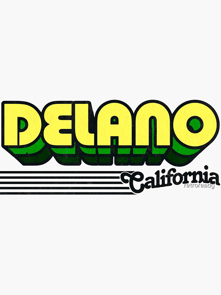 "Delano, California | Retro Stripes" Sticker by retroready | Redbubble