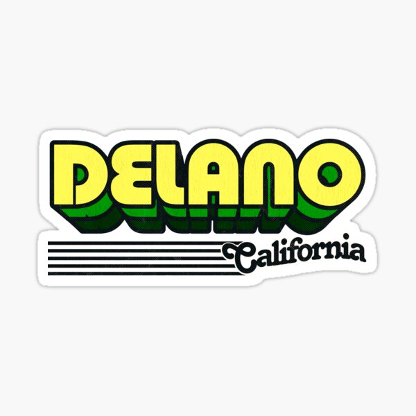 "Delano, California | Retro Stripes" Sticker by retroready | Redbubble