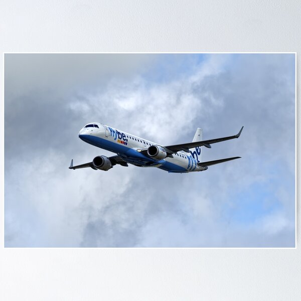 "Flybe regional airline company Embraer 195" Poster for Sale by AndyHkr ...