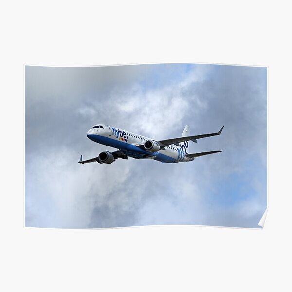 "Flybe regional airline company Embraer 195" Poster for Sale by AndyHkr ...