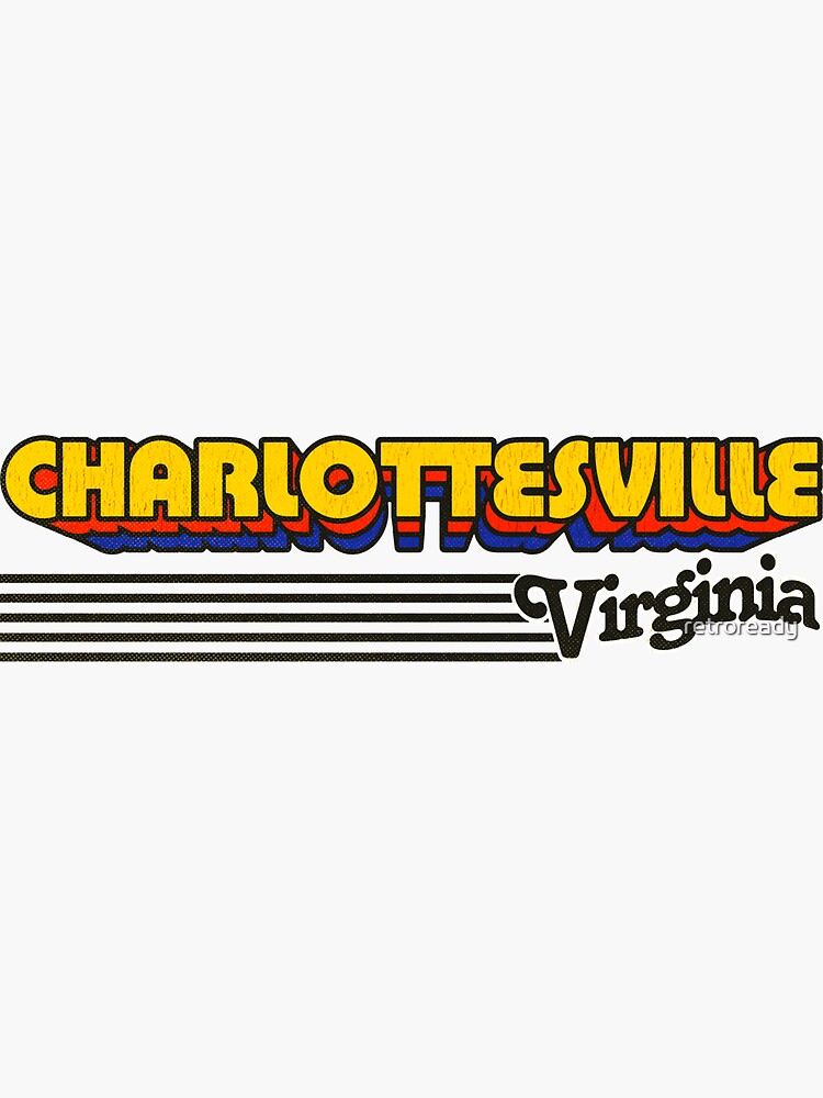 "Charlottesville, Virginia | Retro Stripes" Sticker by retroready ...
