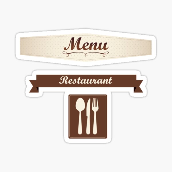 "Menu restaurant logo " Sticker for Sale by TerrComan | Redbubble