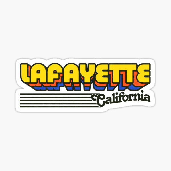 "Lafayette, California | Retro Stripes" Sticker by retroready | Redbubble