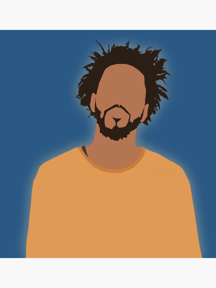 "J. Cole Cartoon" Sticker by kyra-nank | Redbubble