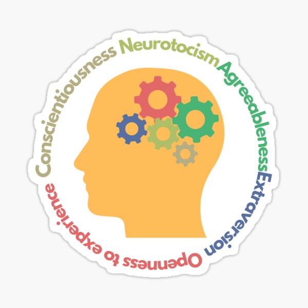 "The basis of psychology - The big five personality traits" Sticker for ...