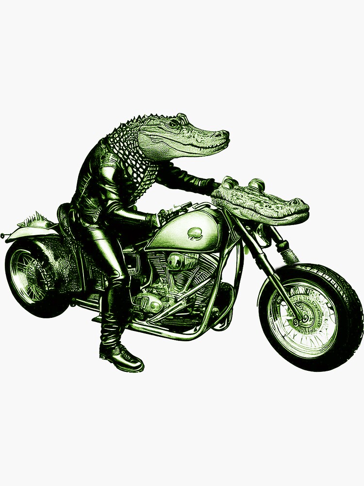 "Alli gator moto biker" Sticker for Sale by luckymando | Redbubble