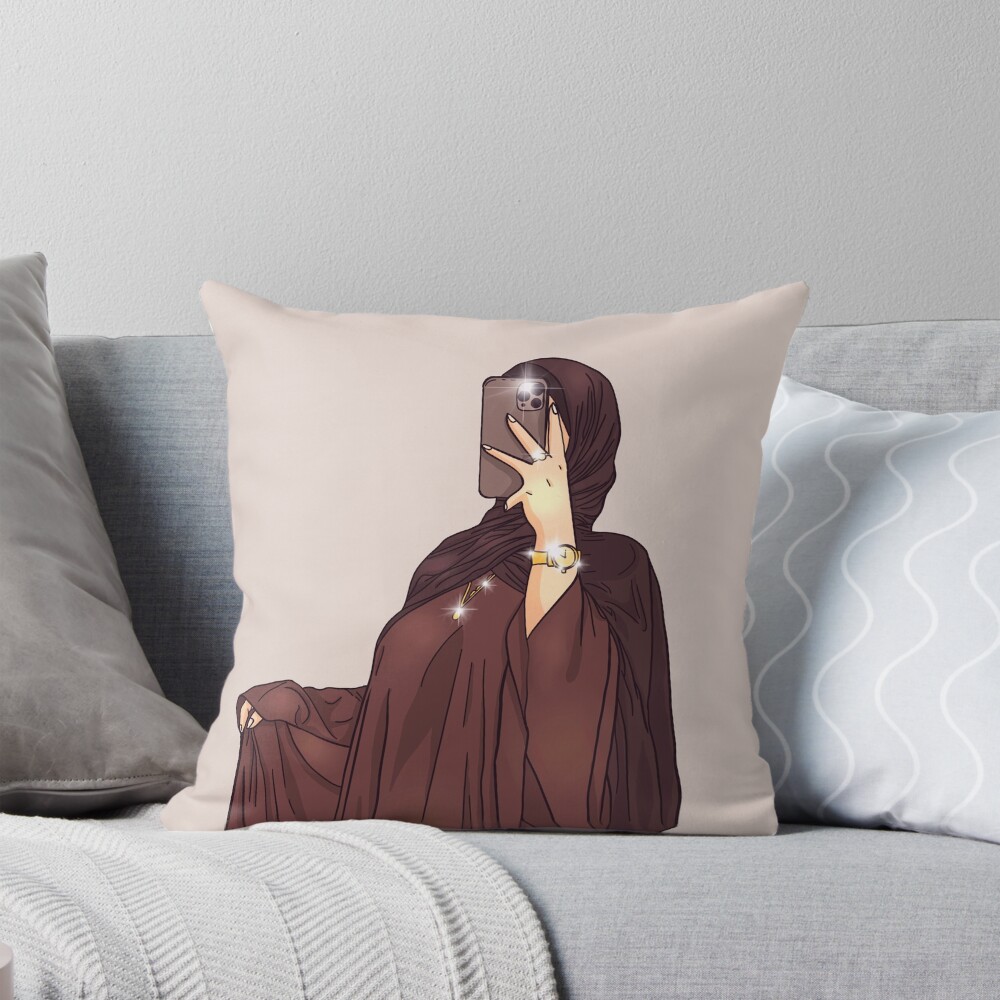 "HIJABI WEARING ABAYA HOLDING PHONE" Sticker by WABEY | Redbubble