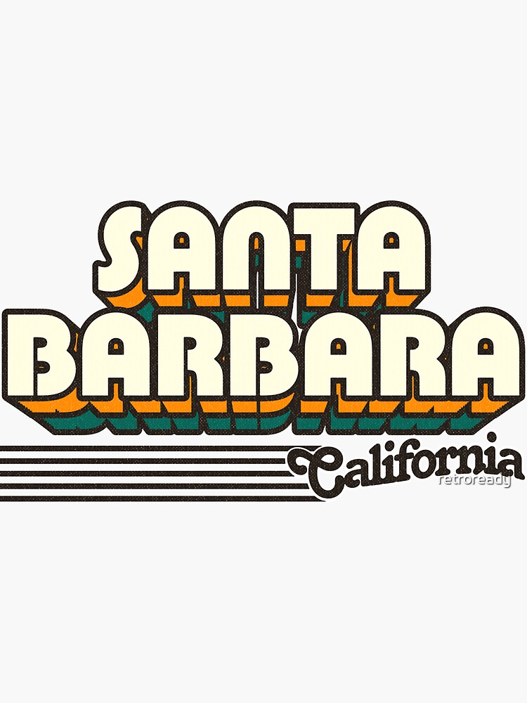 "Santa Barbara, California | Retro Stripes" Sticker for Sale by ...