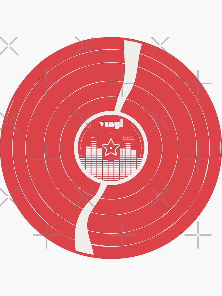 "Red Vinyl Record" Sticker by MarinaBH | Redbubble
