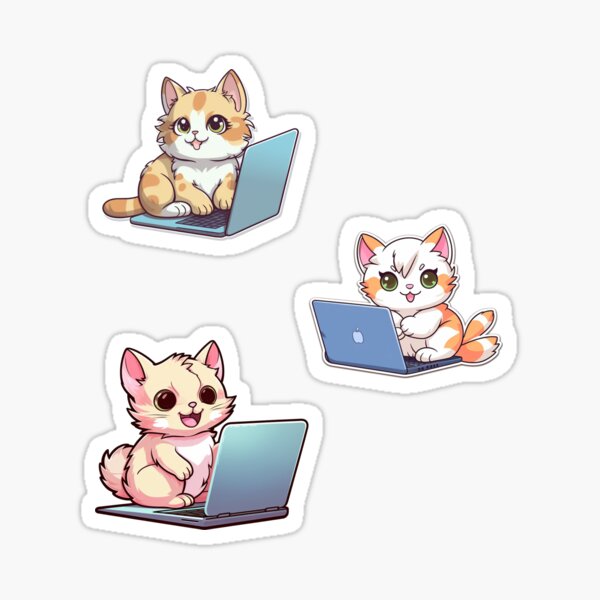 "Cats With Computers Sticker Collection" Sticker for Sale by PetPerfect ...