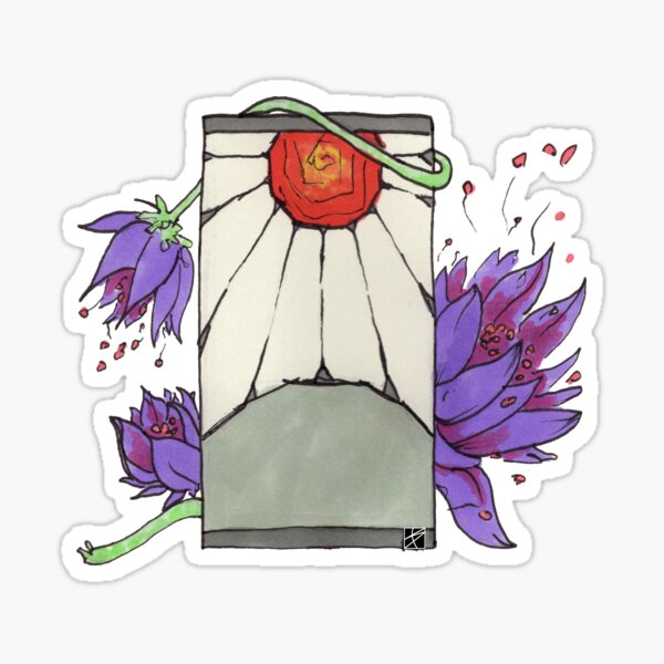 "Hanafuda - rising Sun" Sticker for Sale by OnePetesCrafts | Redbubble