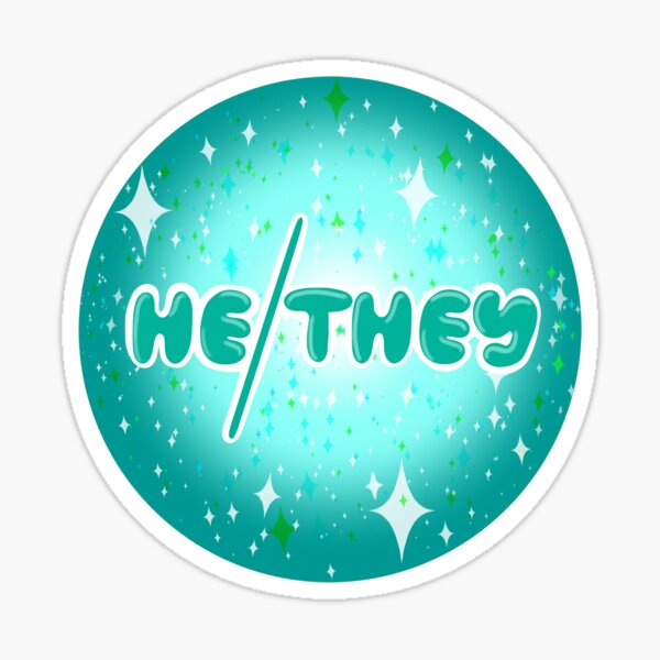 "PRONOUNS - He They" Sticker for Sale by katiekaykaboom | Redbubble
