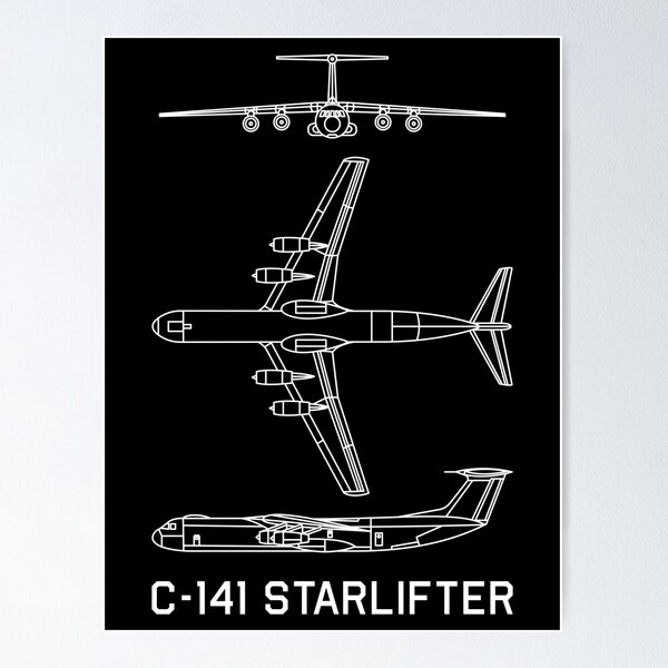 "C-141 Starlifter American Plane Airplane Blueprints Diagrams" Poster ...
