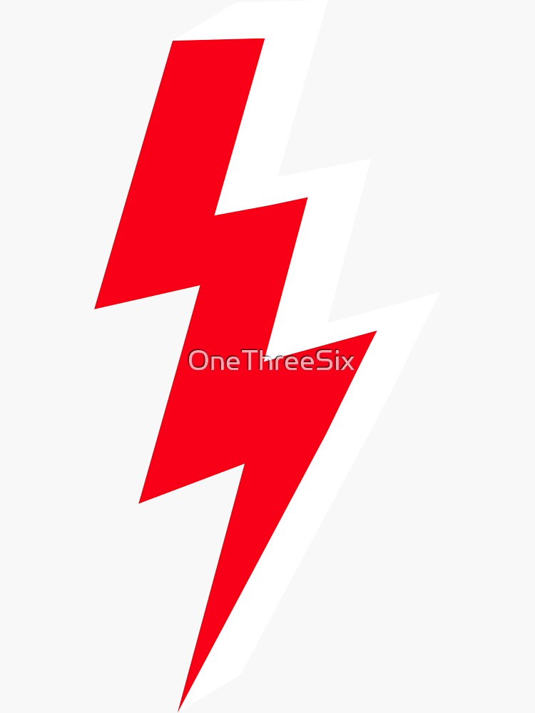 "Red and White Triple Lightning Bolt Pattern on Pink" Sticker for Sale ...