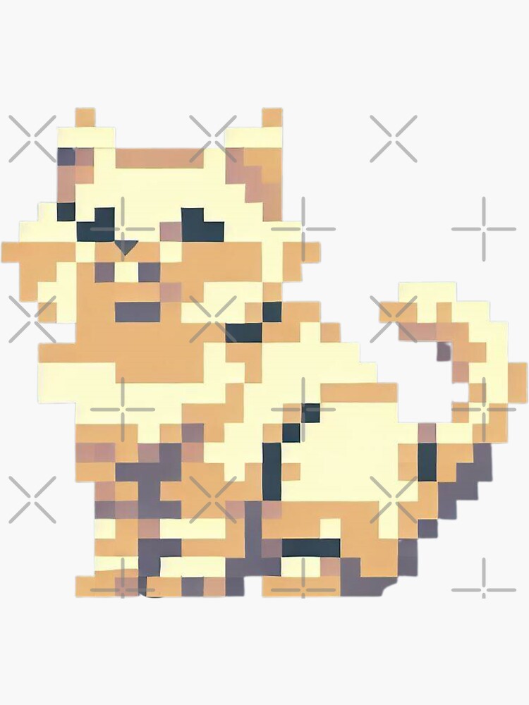 "Pixel Purrfection: Cat Portraits in Stunning Pixels" Sticker for Sale ...