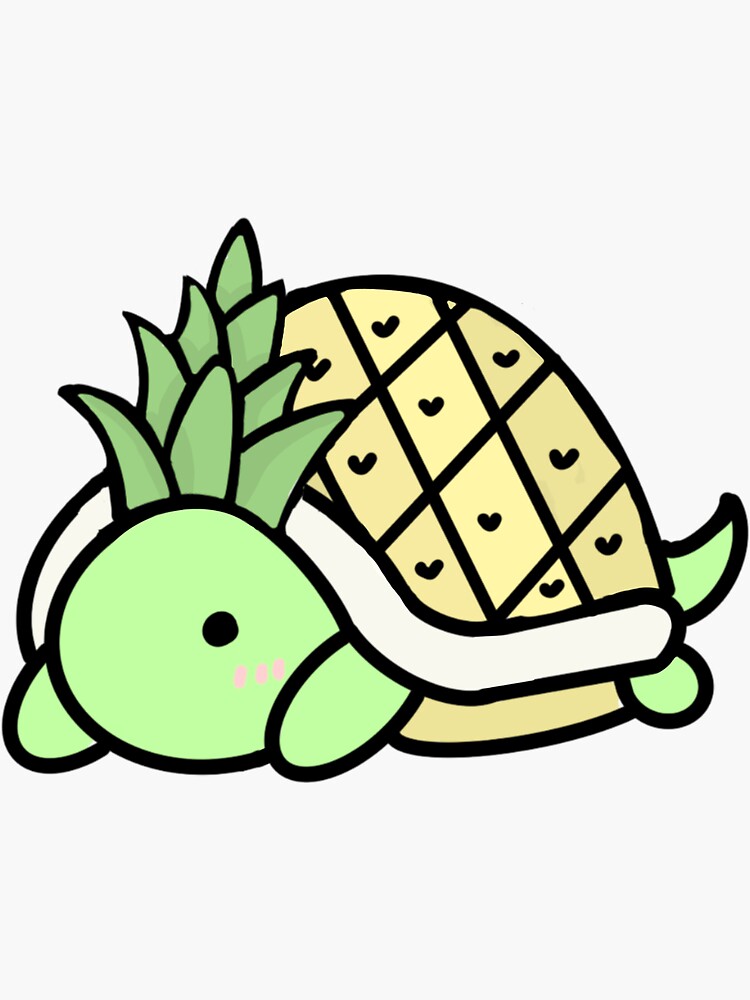 "Pineapple Turtle" Sticker for Sale by reyn-time | Redbubble