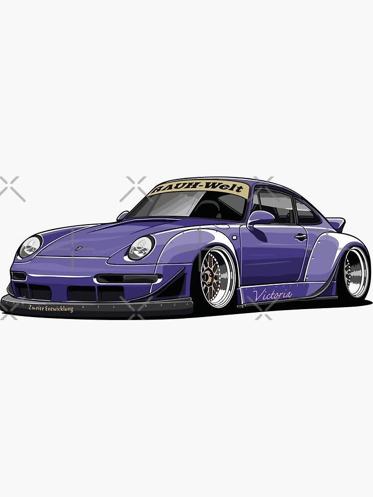 "Porsche 911 RWB" Sticker by PerfCars | Redbubble