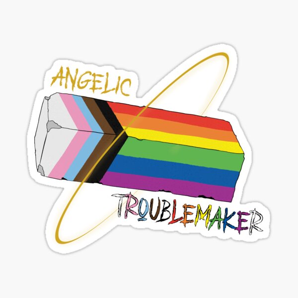 "Angelic Troublemaker, Pride 2023" Sticker for Sale by Moda-Mercury ...