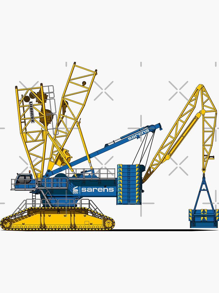 "Crawler Crane 2" Sticker for Sale by Heavy Machinery | Redbubble