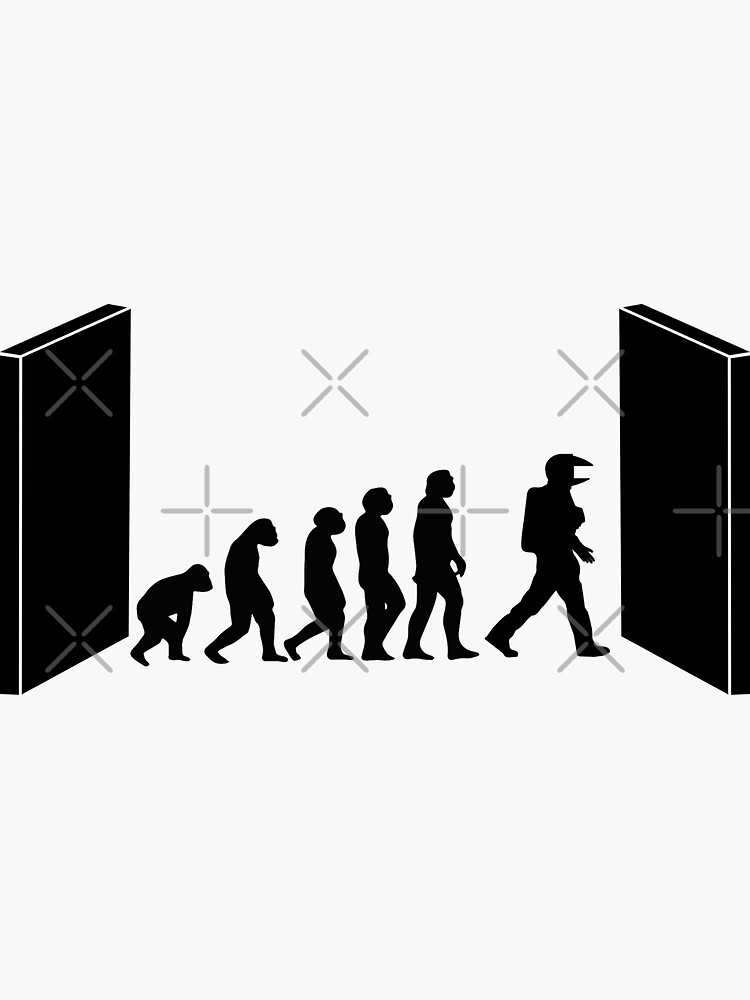 "Evolution by Kubrick" Sticker by oldtee | Redbubble