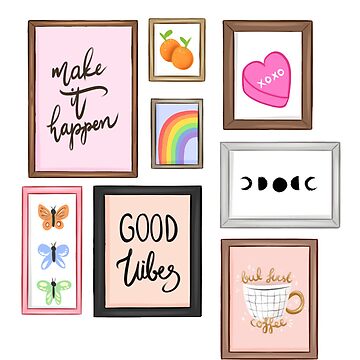 "Cute stickers, cute illustration, aesthetic kawaii pastel, Good Vibes ...