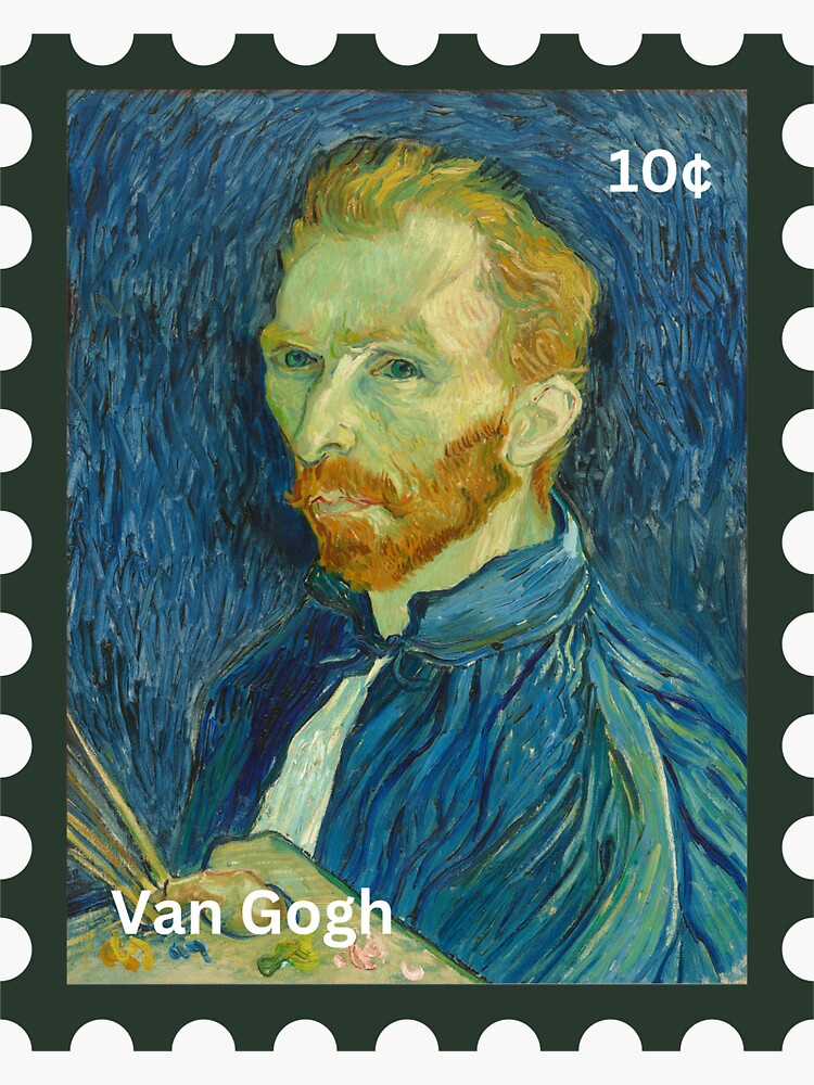 "Vincent Van Gogh Self Portrait Art Stamp" Sticker for Sale by ...