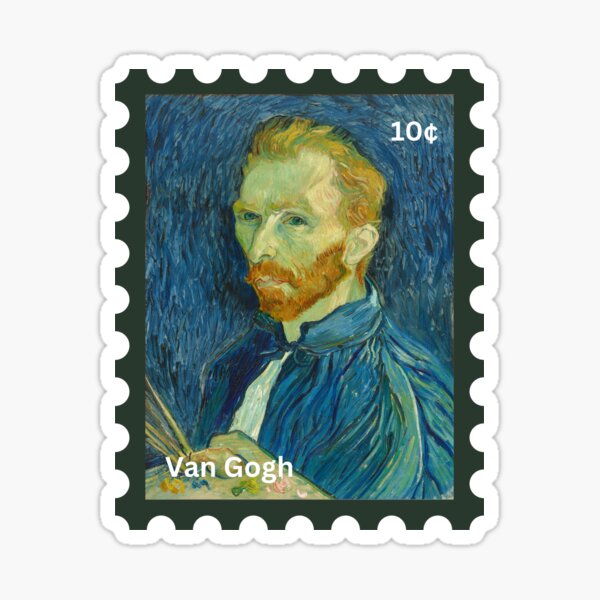 "Vincent Van Gogh Self Portrait Art Stamp" Sticker for Sale by ...