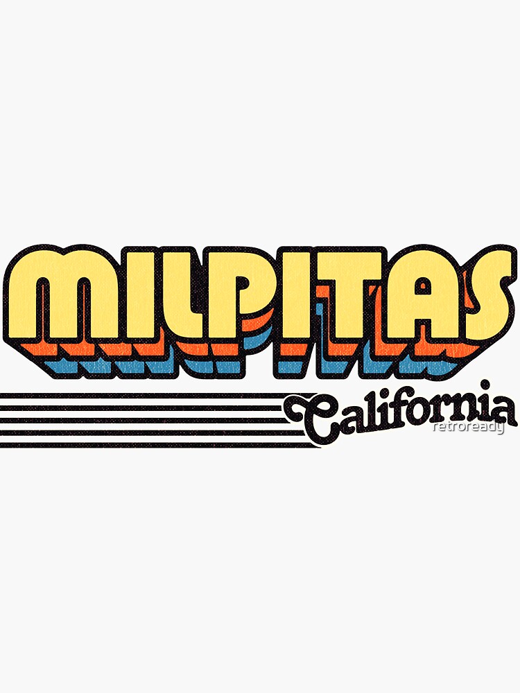 "Milpitas, California | Retro Stripes" Sticker for Sale by retroready ...