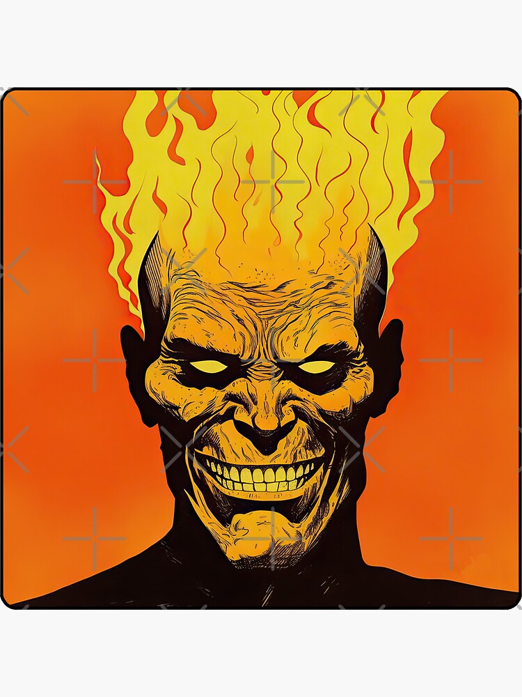 "Flamehead 2" Sticker for Sale by obstinator | Redbubble