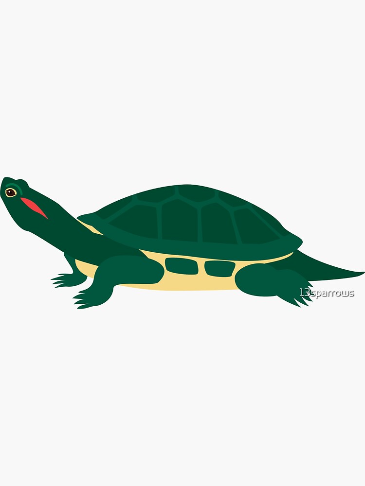 "Red-Eared Slider" Sticker for Sale by 13sparrows | Redbubble