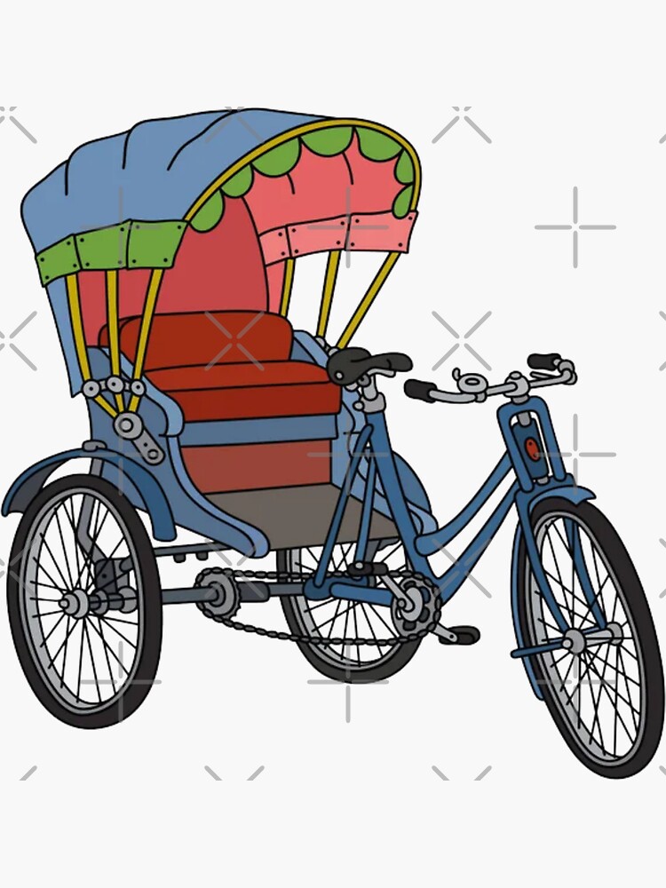 "Cycle rickshaw - Truck Art" Sticker for Sale by Boy From North | Redbubble