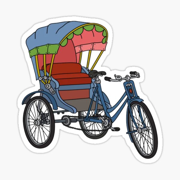 "Cycle rickshaw - Truck Art" Sticker for Sale by Boy From North | Redbubble
