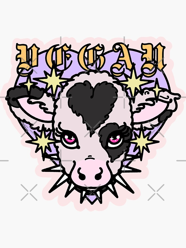 "VEGAN cute baby cow" Sticker for Sale by nevhada | Redbubble