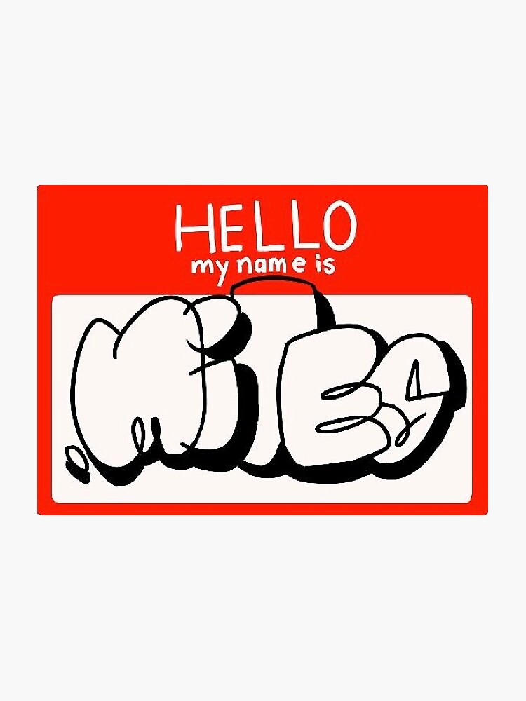Hello my name is Miles” Miles Morales Spiderverse name tag " Sticker ...