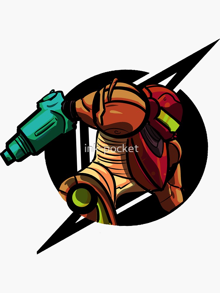 "samus aran " Sticker for Sale by ink-pocket | Redbubble