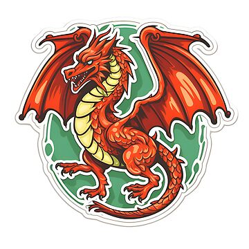 "Welsh Dragon" Sticker for Sale by tropicaltee | Redbubble